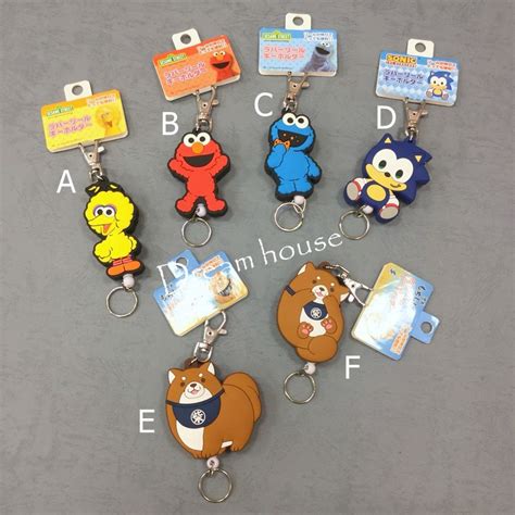 日本帶回 芝麻街 Elmo 餅乾怪獸 柴犬 音速小子 立體 伸縮 鑰匙圈 伸縮鑰匙圈 吊飾 蝦皮購物