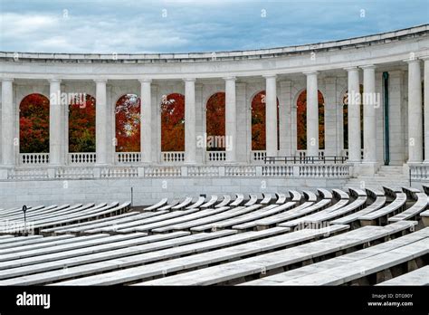 View To The Architectural Details And Colorful Autumn Foliage At Its Peak At The Arlington