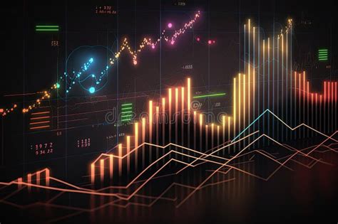 Digital Graphs Glowing Lines And Diagram On Screen Big Data Analytics Generative Ai Stock