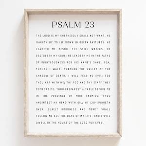 Psalm 23 Printable King James Version Bible Verse Print Digital