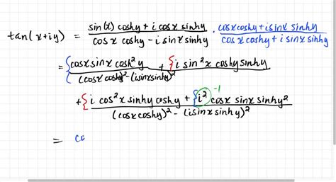 Partes Reais E Imaginárias Mostre Que Re Tanz Sen X Cosx Cos 2 X Senh 2 Y Im Tanz Senh Y