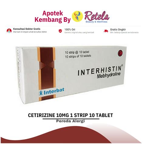 Jual Interhistin 50mg 1 Strip Isi 10 Tablet Shopee Indonesia