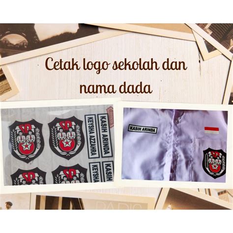 Jual Sablon Logo Sd Dan Nama Dada Sablon Setrika Nama Dada Logo Sekolah Shopee Indonesia