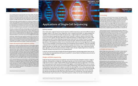Applications Of Single Cell Sequencing