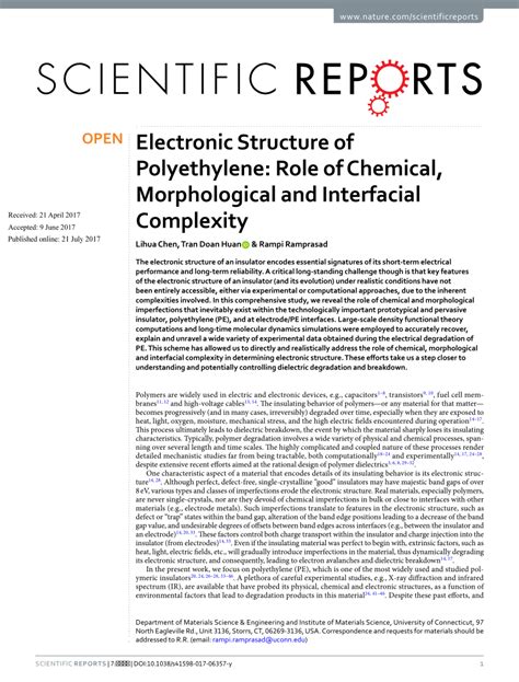 Pdf Electronic Structure Of Polyethylene Role Of Chemical