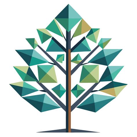 Abstract Tree Illustration With Geometric Triangle Patterns For A