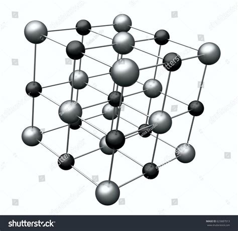 Sodium Chloride Rock Salt Halite Crystal Stock Illustration 623887013