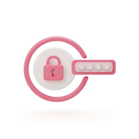 3d Icon Of A Padlock And Password Input Field With Pink Accents