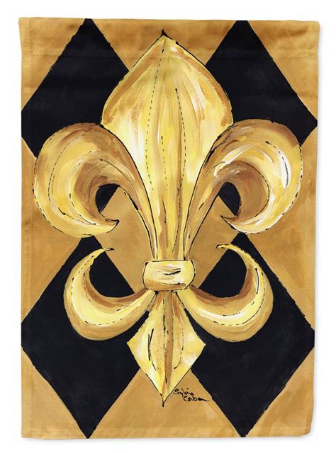 Black And Gold Fleur De Lis New Orleans Flag Garden Size Fleur De Lis