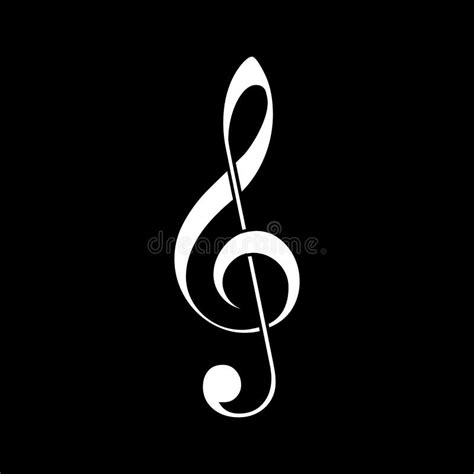 Treble Clef Music Note For Logo Web Graphic Isolated On Black