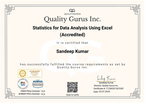 statistics for data analysis using excel accredited online training