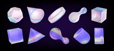 Free Vector 3d Glass Geometric Objects Set