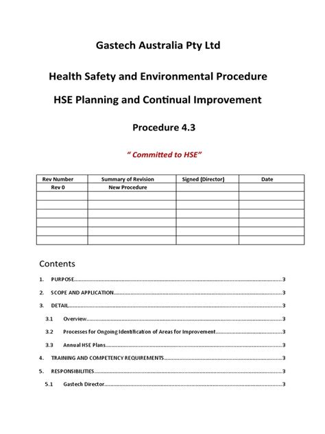 43 Hse Planning And Continual Improvement Pdf Performance Indicator