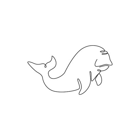 Premium Vector Single One Line Drawing Of Funny Dugong For Nautical