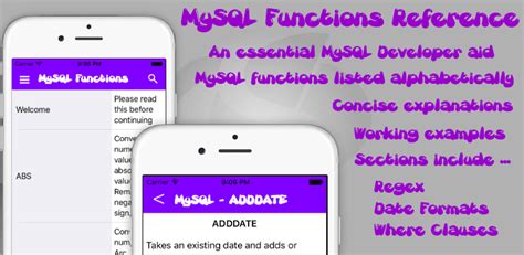MySQL Functions Reference IOS App Seer Computing