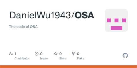 Github Danielwu1943osa The Code Of Osa