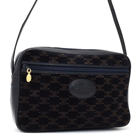 1円 Celine セリーヌ ショルダーバッグ クロスボディ マカダム スエード レザー ネイビー ヴィンテージ L Csom Or 09 ショルダーバッグ ｜売買されたオークション情報