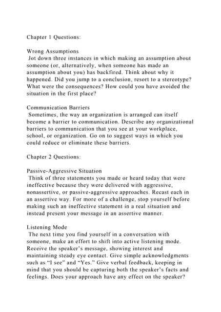 Chapter 1 Questionswrong Assumptions Jot Down Three Instancesdocx