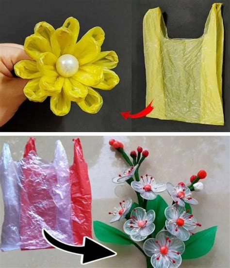 El Arte De Reutilizar Bolsas De Plástico Bolsos Reciclados Flores Y