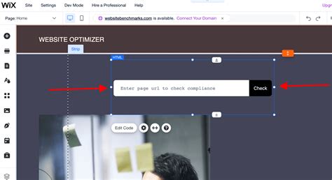 how to embed website analyzer widget on wix ada bundle support