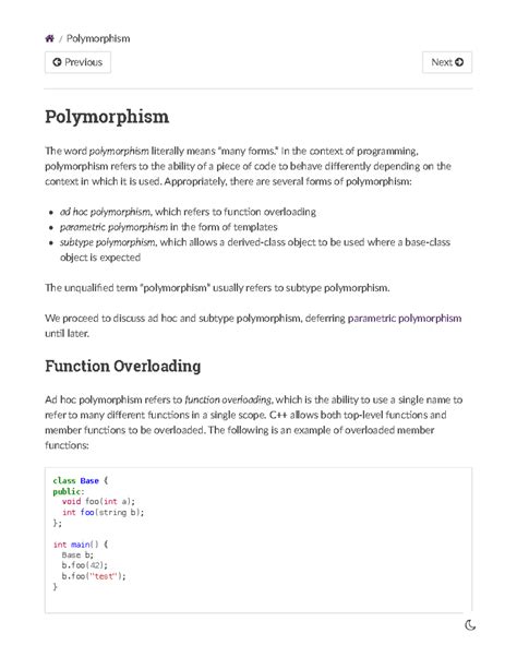 10 Polymorphism — Programming And Data Structures Lecture Notes Studocu