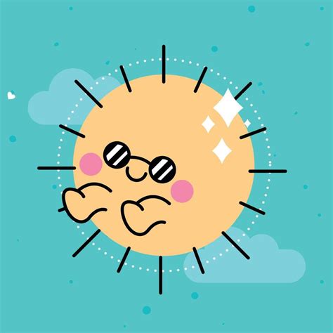 Cute Sun Kawaii Character 11453762 Vector Art At Vecteezy