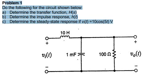 Solved Problem Do The Following For The Circuit Shown Chegg