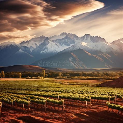 Mendoza Argentina Vineyards And The Andes Mountains Stock Image