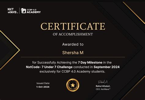 shersha m on linkedin learning coding achievement nxtwave ccbp4