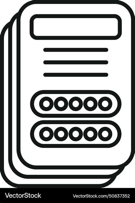 Document Password Icon Outline Access Royalty Free Vector Document Password Icon Outline Access Royalty Free Vector