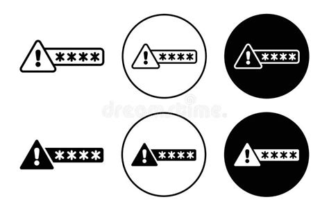 wrong password code icon collection of outline thin line symbol or sign