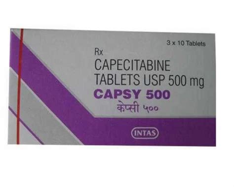Capsy 500 Capecitabine Tablets Intas Pharmaceuticals Ltd 3x10 Tablet
