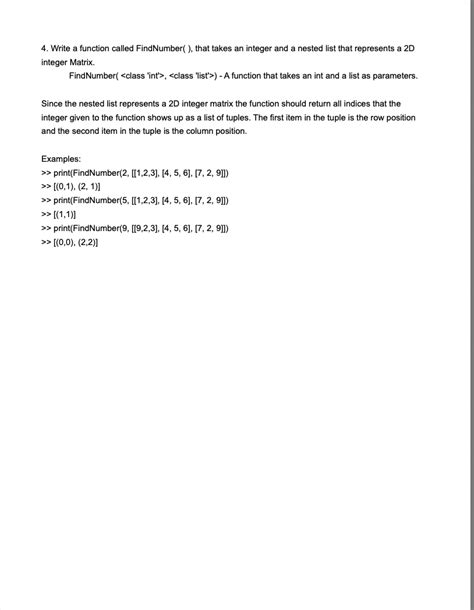Solved Write A Function Called FindNumber That Takes Chegg