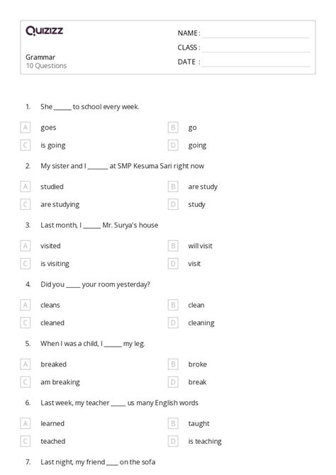 50 Grammar Worksheets For 5th Class On Quizizz Free And Printable