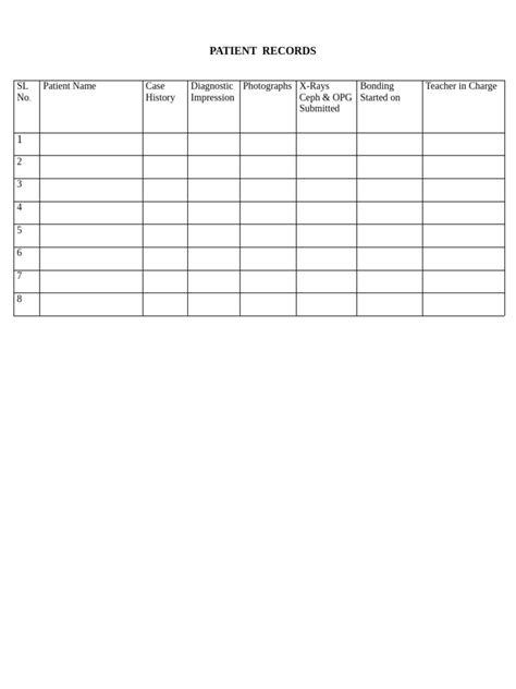 Patient Records Pdf