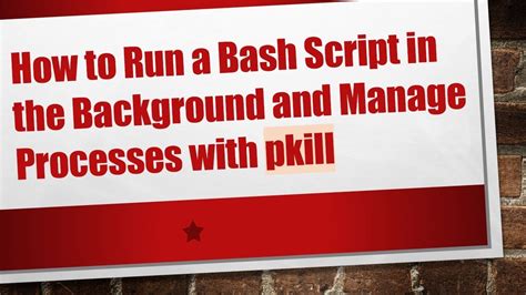How To Run A Bash Script In The Background And Manage Processes With Pkill Youtube