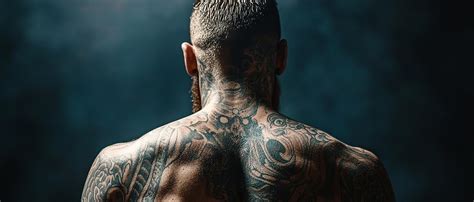 A Man With Tattoos On His Back And The Word Tattoo On His Back