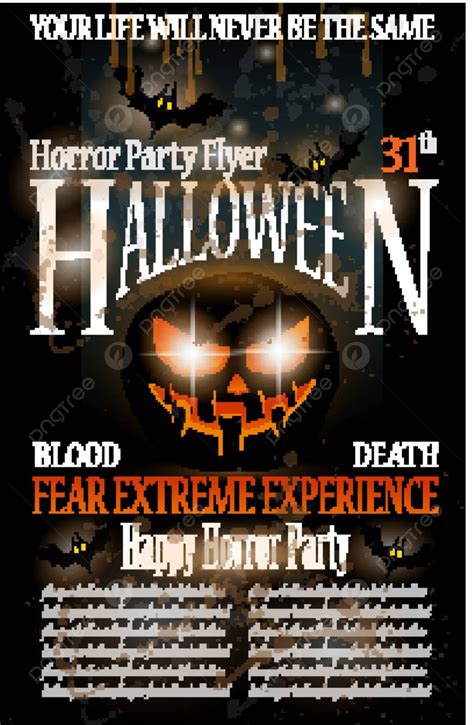 Halloween Horror Party Flyer Evil Black Grave Vector Evil Black