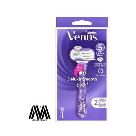 أداة حلاقه فينوس 5 ديلوكس سموت سويرل 2 شفرة غيار من جيليت
