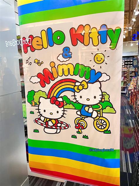 Cute Sign With Hello Kitty And Mimmy I Saw At The Mall ️🧡💛💚 R Hellokitty