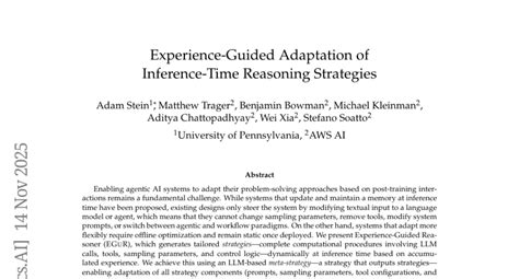 Experience Guided Adaptation Of Inference Time Reasoning Strategies Ai For Dummies