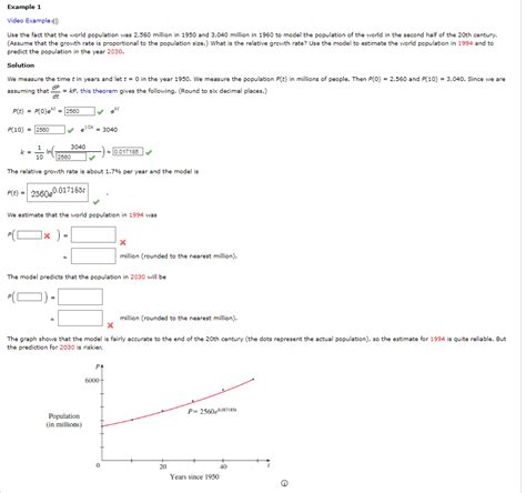 Solved Example Video Example Predict The Population In The Chegg
