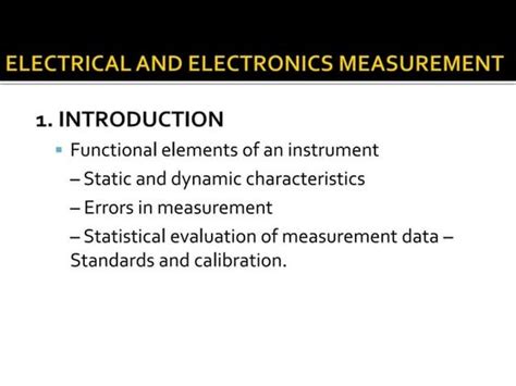 Static And Dynamic Characteristics Of Measuring Instrument Ppt