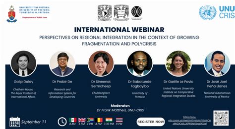 Registration International Webinar Perspectives On Regional