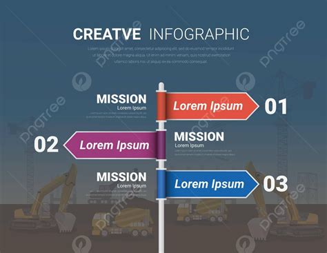 Construction Site Workflow Template With Buildings And Equipment Vector Elements Background
