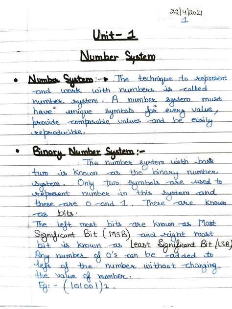 unit 1 number system pdf