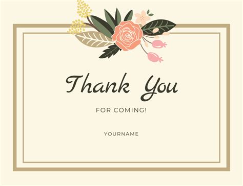 Thank You For Coming Cards Printable Rossy Printable
