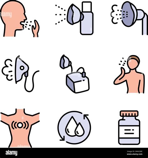 Vector Set Of Nebulizers Of Different Types Vector Illustration Nebulizer Signs Collection