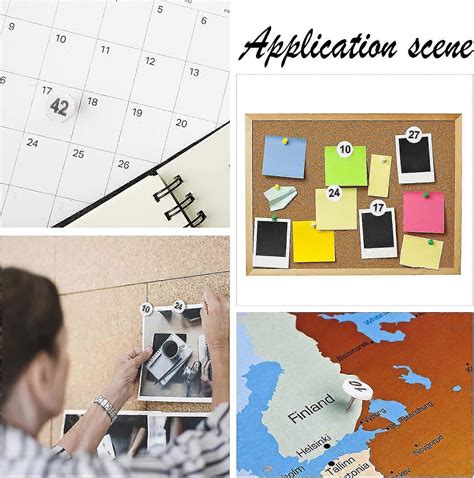 Pcs Numbered Push Pins Map Number Push Pins White Base Black Numbers Drawing Push