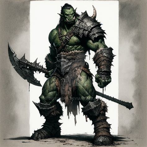 Orc Barbarian Warrior Adoptable Character Art By Dissunder On Deviantart